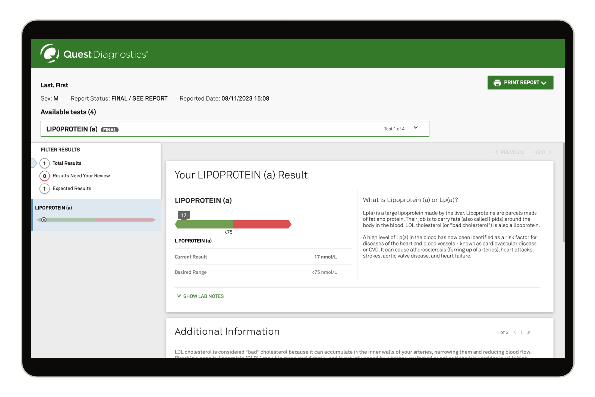 Lipoprotein(a)/Lp(a) Test